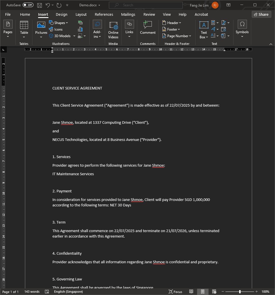 Microsoft Word: Using Document Properties as Variables